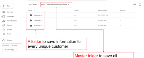 Auto generate a folder for each customer in Google Drive | Tìm Khách Hàng